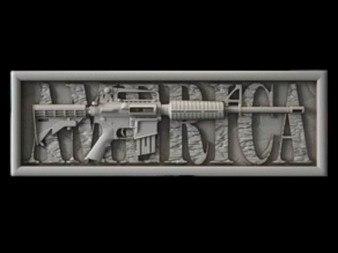 American Gun | M16 | Veteran 3D CNC Router Files, 3d Stl File, Vectric ...