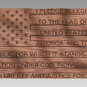 Pledge of Allegiance Wavy Flag 3D STL Model: CNC Router Files - Etsy