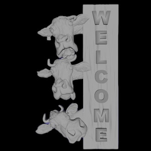 Cow Welcome Sign 3D STL File: CNC Router Cut - Etsy