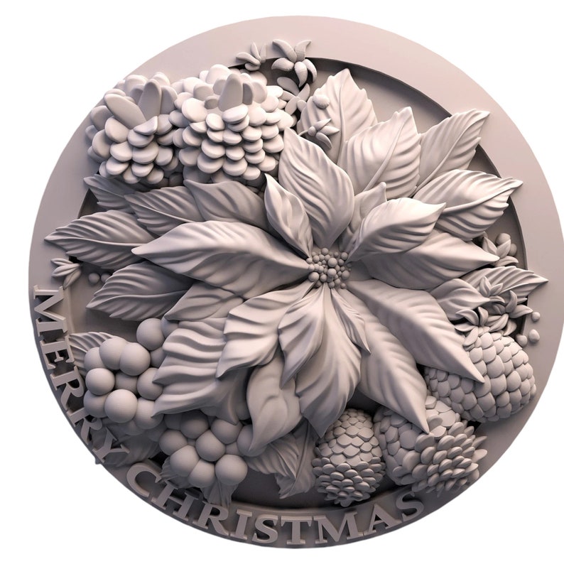 Christmas Flower 3D STL Model: CNC Router Cut File - Etsy