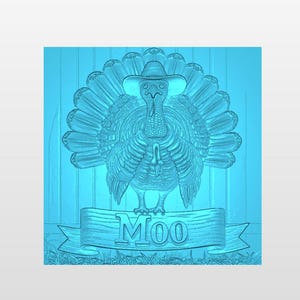 Thanksgiving Turkey CNC Router File: MOO 3D STL Model - Etsy
