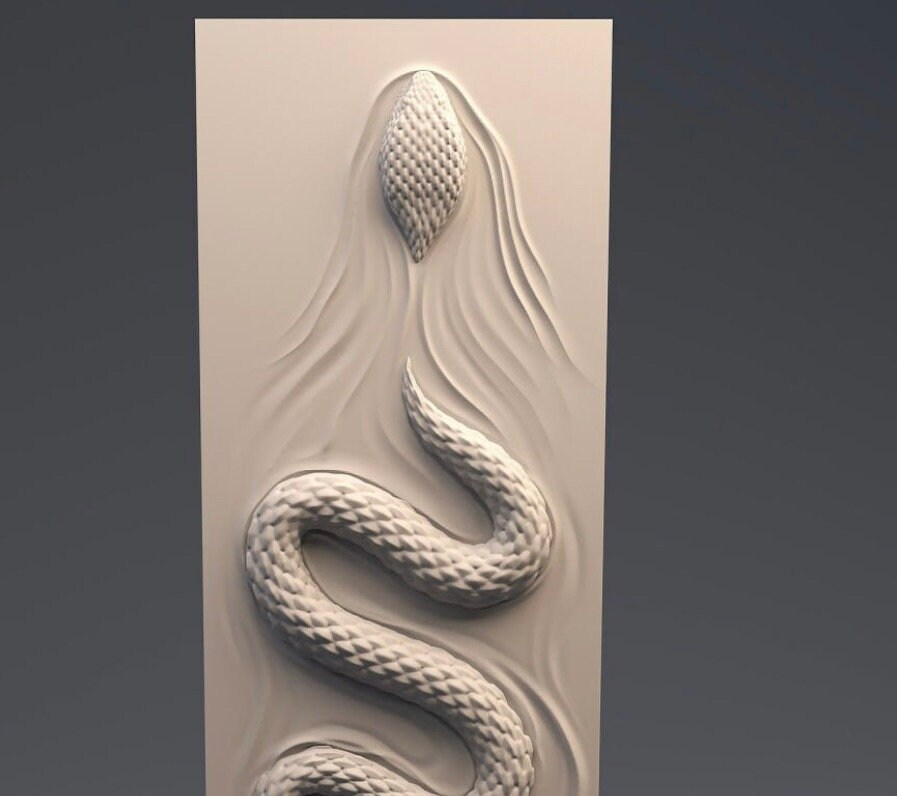 Swimming Snake 3d Stl File Vectricaspirewall Decor - Etsy