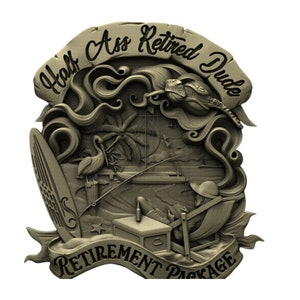 Retirement Package Sign: 3D CNC Router Files (STL) - Etsy