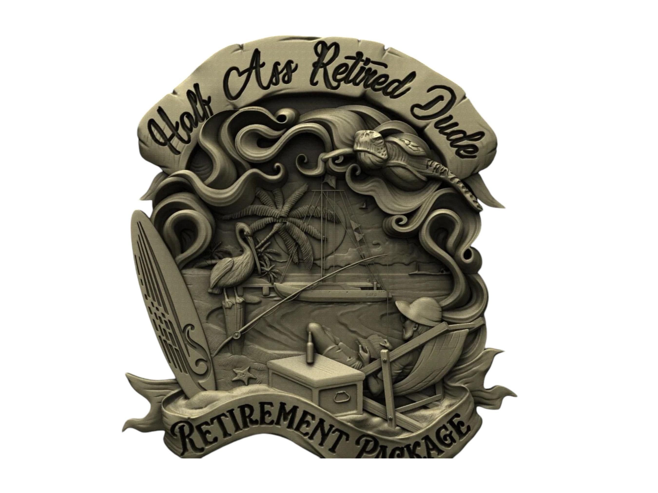 Retirement Package Sign: 3D CNC Router Files (STL) - Etsy