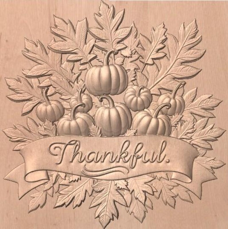 Thanksgiving Thankful Sign 3D CNC Router File (STL) | 2 Stl Files - Etsy