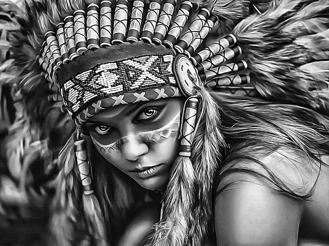 Native American Indian Lad Laser Engrave File 3D Illusion PNG for ...