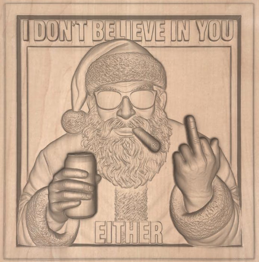 Bad Santa Christmas 3D STL File: CNC Router Model (digital Download) - Etsy