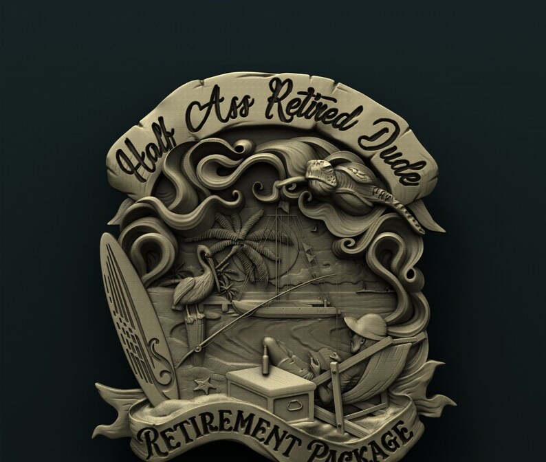 Retirement Package Sign: 3D CNC Router Files (STL) - Etsy