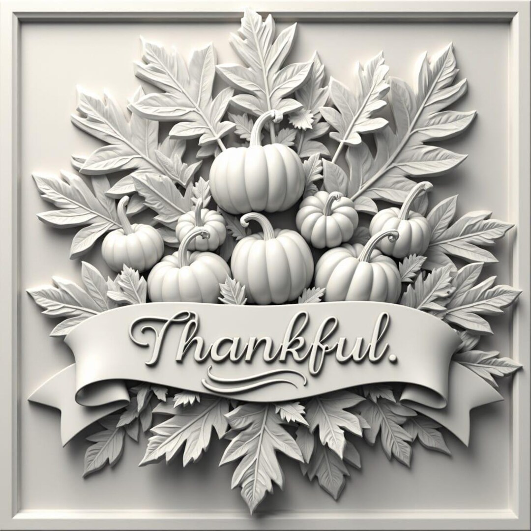 Thanksgiving Thankful Sign 3D CNC Router File (STL) | 2 Stl Files - Etsy