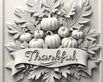 Thanksgiving Thankful Sign 3D CNC Router File (STL) | 2 Stl Files - Etsy