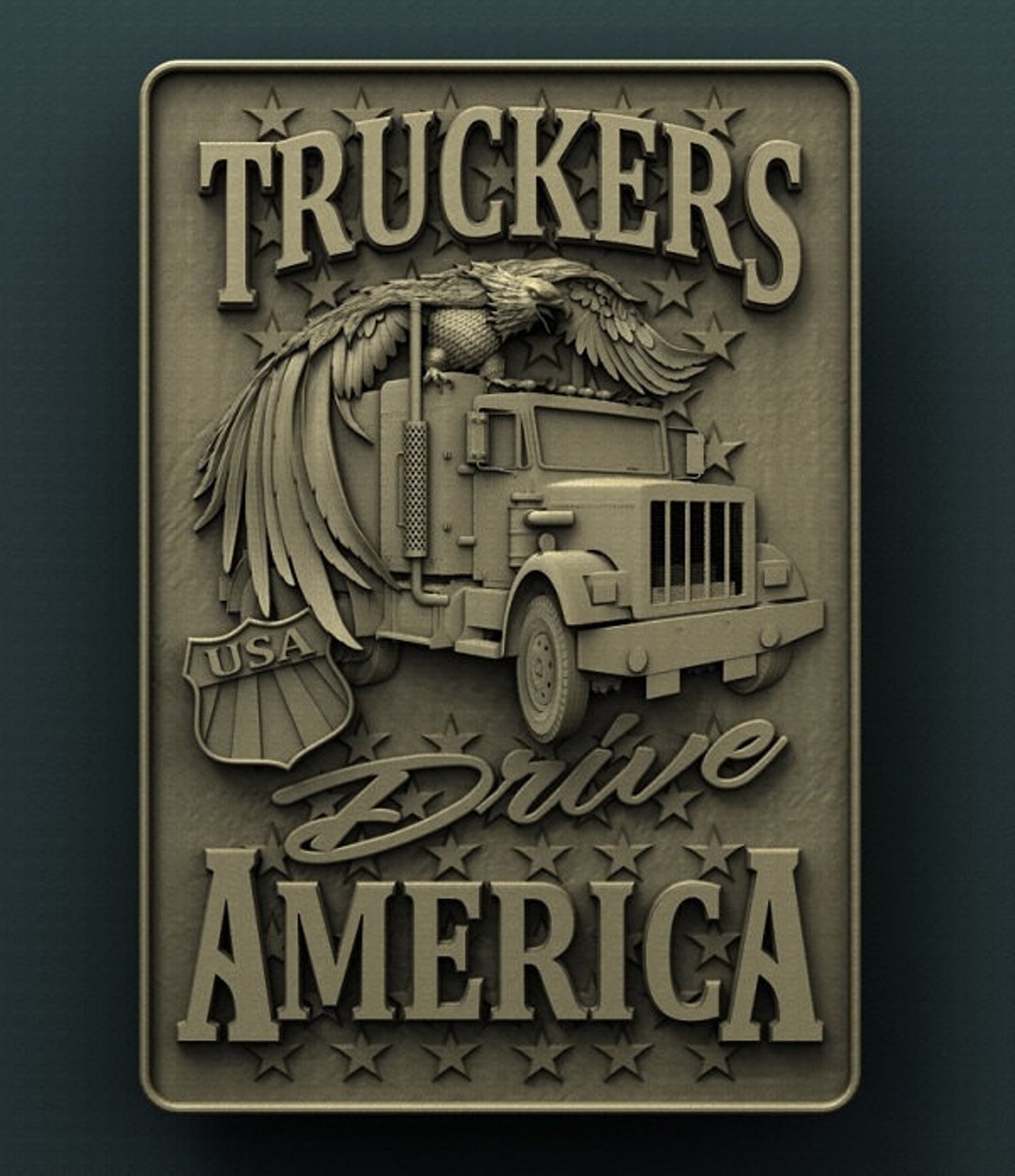 Semi Truck,trucker,peterbilt,kenworth 3D CNC Router Files, 3d Stl File ...