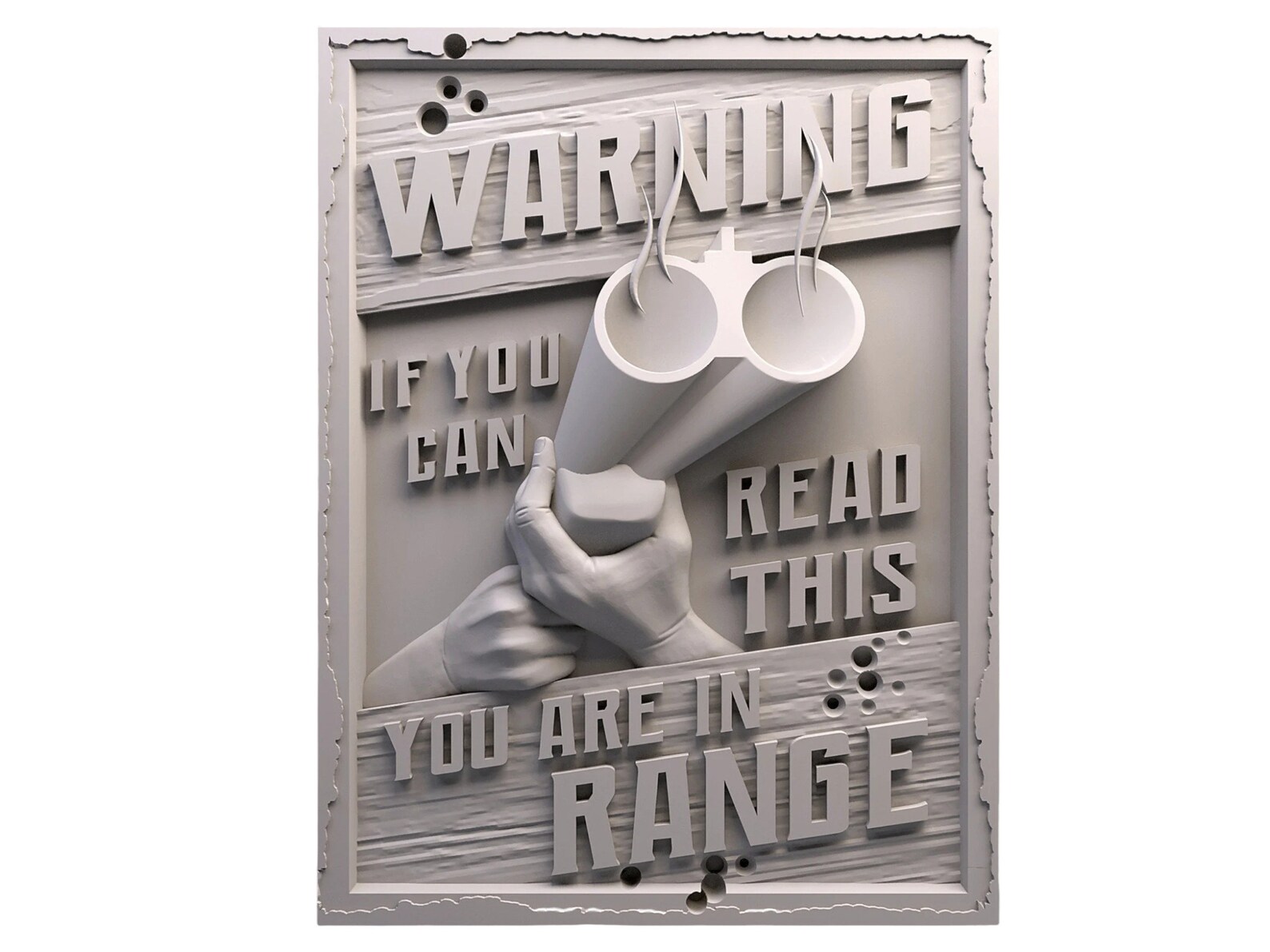 Warning Sign 3D STL File: CNC Router Cut Files - Etsy