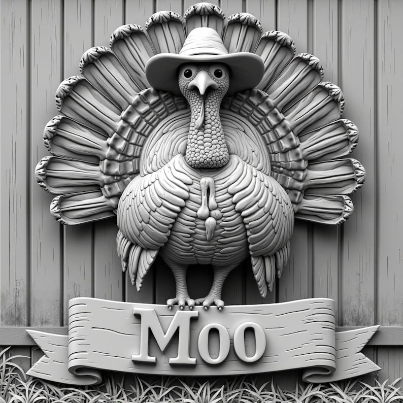 Thanksgiving Turkey CNC Router File: MOO 3D STL Model - Etsy
