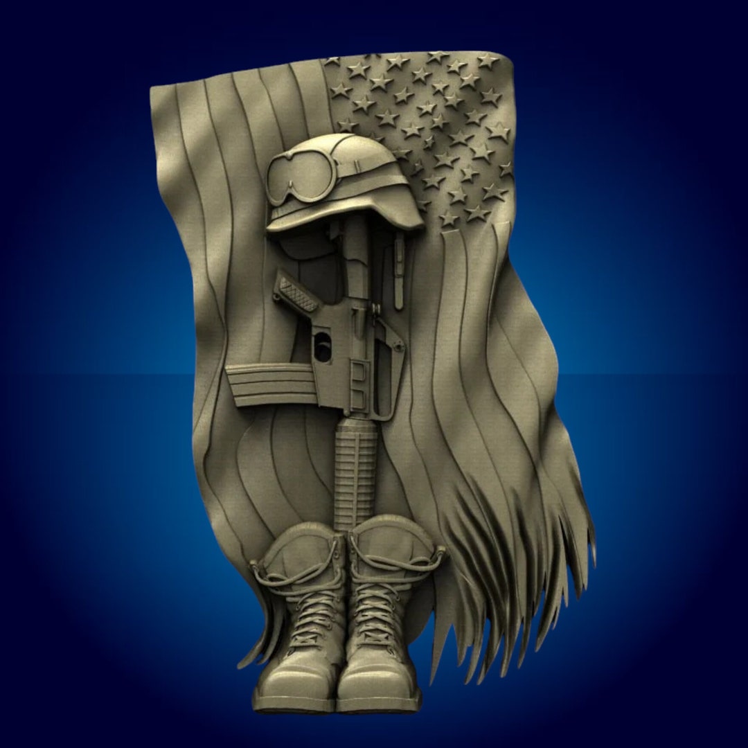 Fallen Soldier 3D STL Model: CNC Router Files (digital File) - Etsy