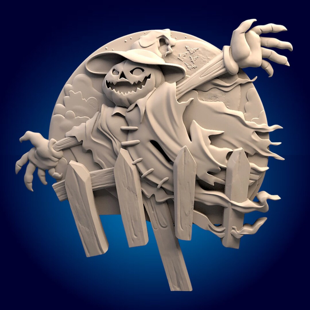 Halloween Scarecrow 3D STL File: CNC Router Cut (digital Download) - Etsy