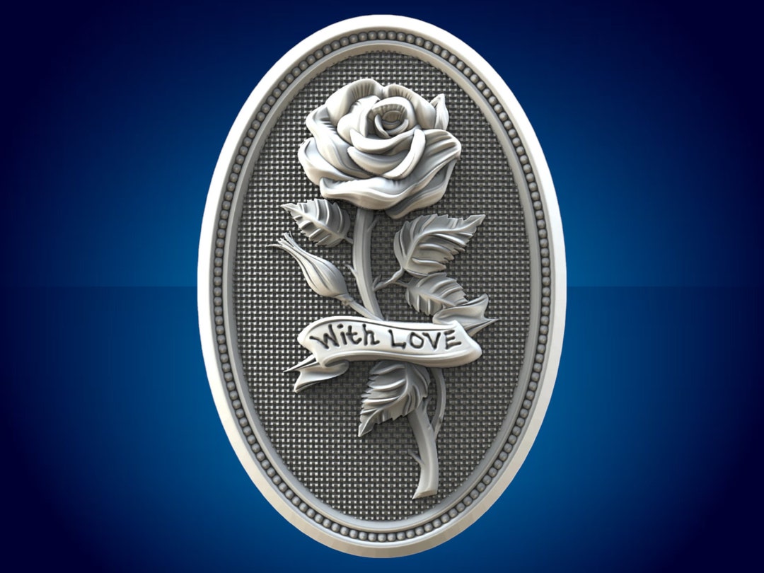 Rose With Love,3d CNC Router Files, 3d Stl File, Vectric,aspire,easel ...