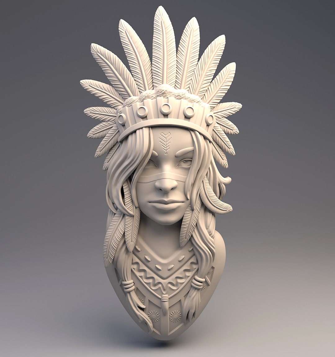 Indian Girl CNC Router Files 3d Stl File - Etsy
