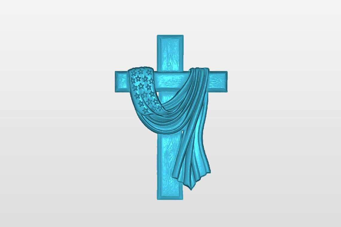 Flag Draped Cross 3D STL Model: CNC Router Files (digital File) - Etsy