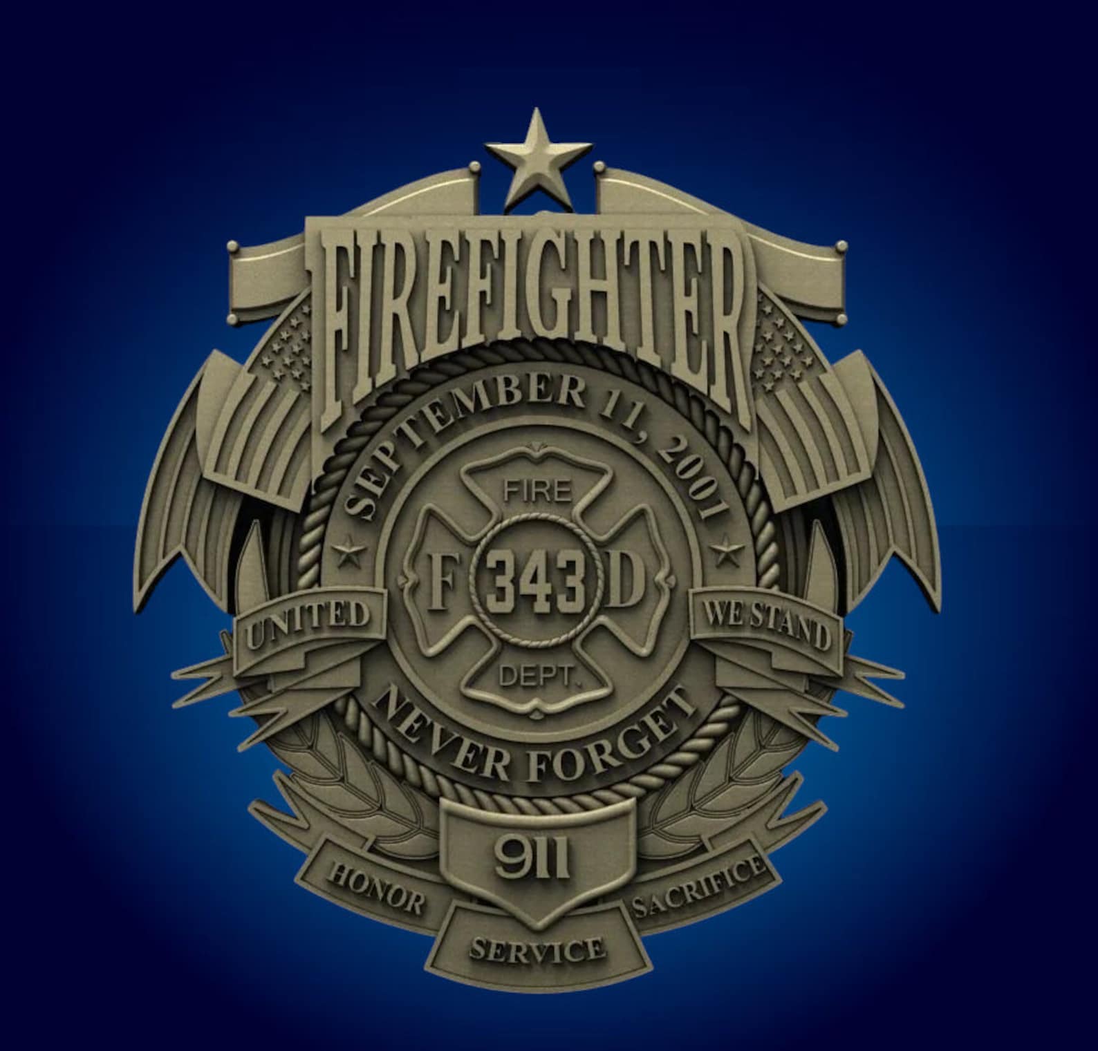 Firefighter 9-11 Patriot CNC Router Files (STL) - Etsy
