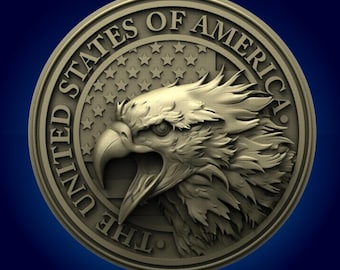 Usa,eagle,flag,3d CNC Router Files, 3d Stl File, Vectric,aspire - Etsy