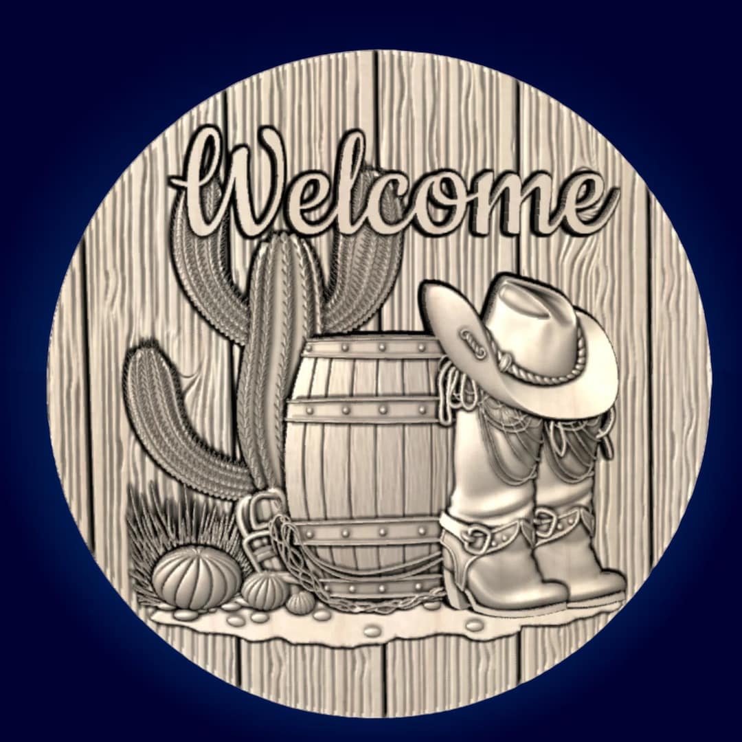 Rustic Cowboy Welcome Sign 3D CNC Files for Country Farmhouse Decor - Etsy