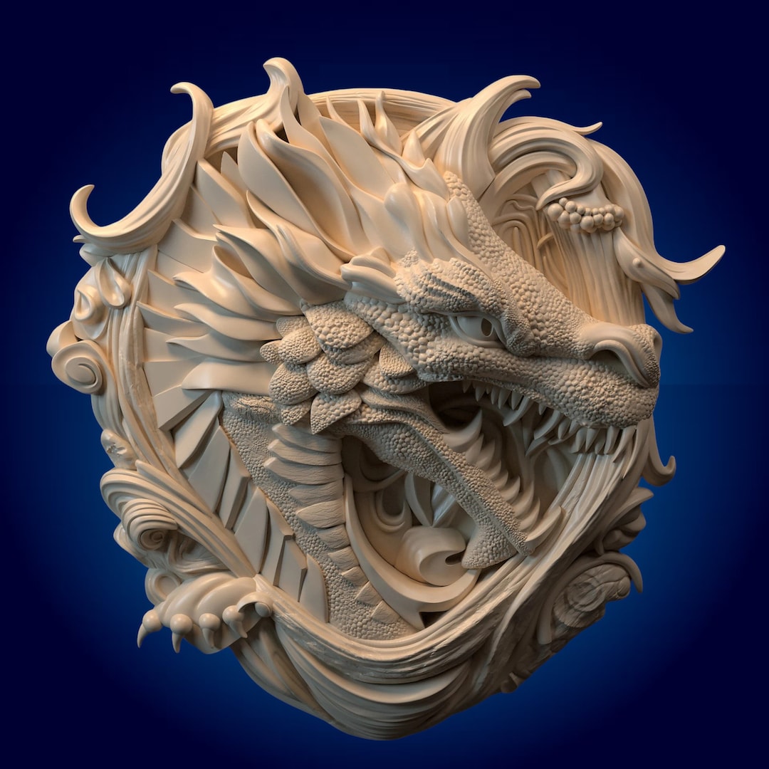 Dragon 3D CNC Router Files, 3d Stl File, Vectric,aspire,easel, Cnc Cut ...