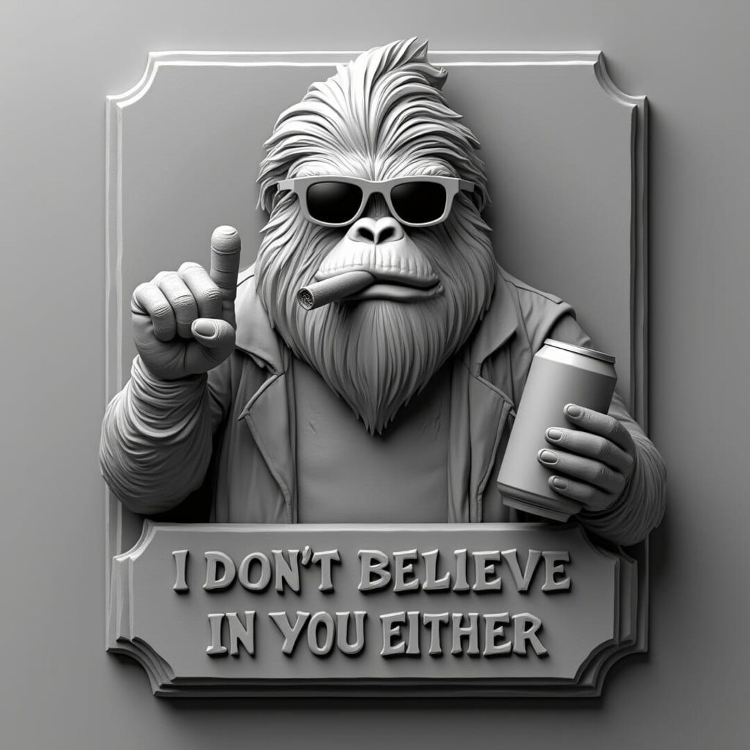 Squatch Christmas 3D STL File: CNC Router Model (digital Download) - Etsy