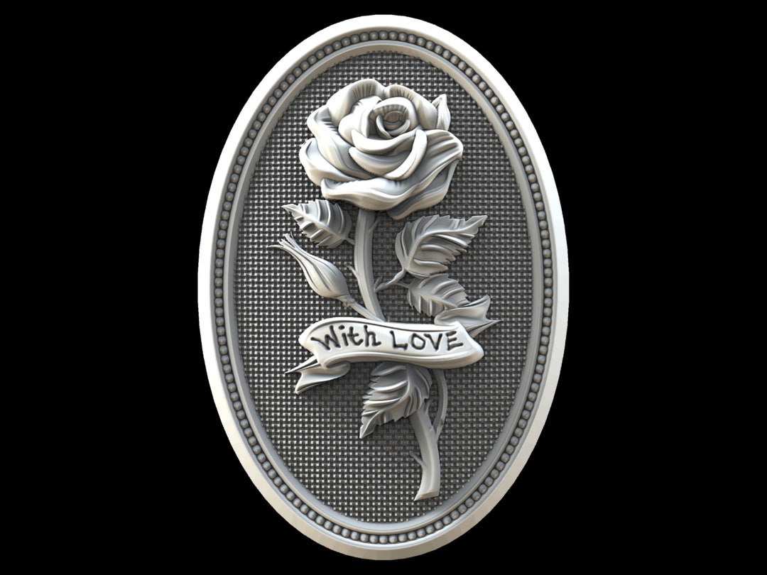 Rose With Love,3d CNC Router Files, 3d Stl File, Vectric,aspire,easel ...