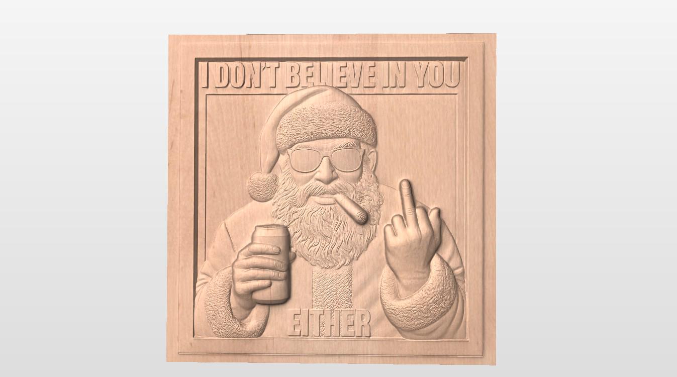 Bad Santa Christmas 3D STL File: CNC Router Model (digital Download) - Etsy