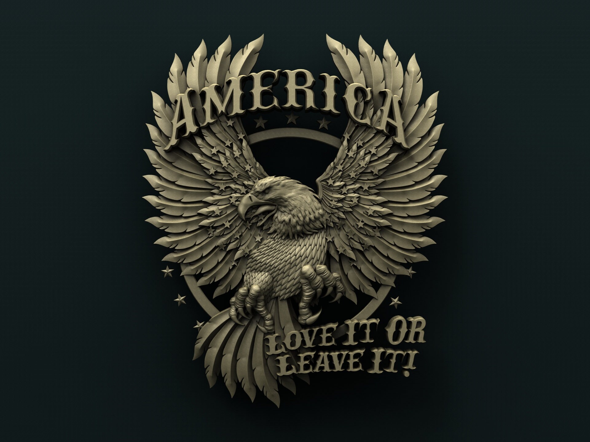 Eagle 3D STL Model: Patriotic CNC Router Files (digital File) - Etsy