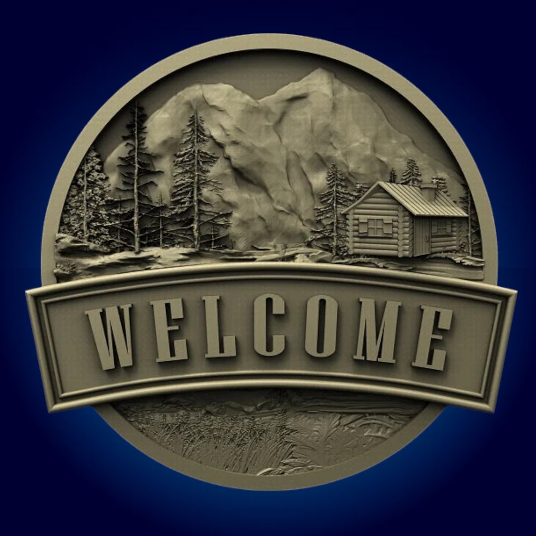 Cabin Welcome Sign: 3D CNC Router Files (STL) - Etsy
