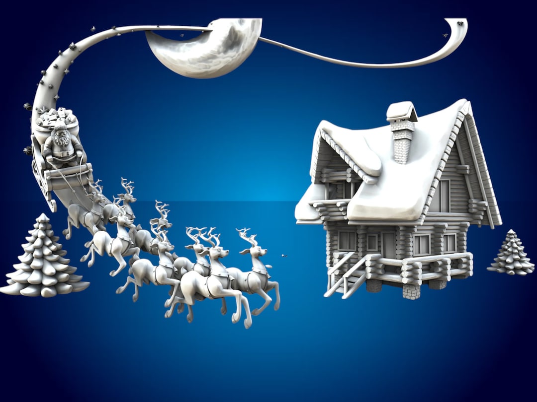 Santa With Sleigh 3D STL Model: Christmas CNC Router Files - Etsy
