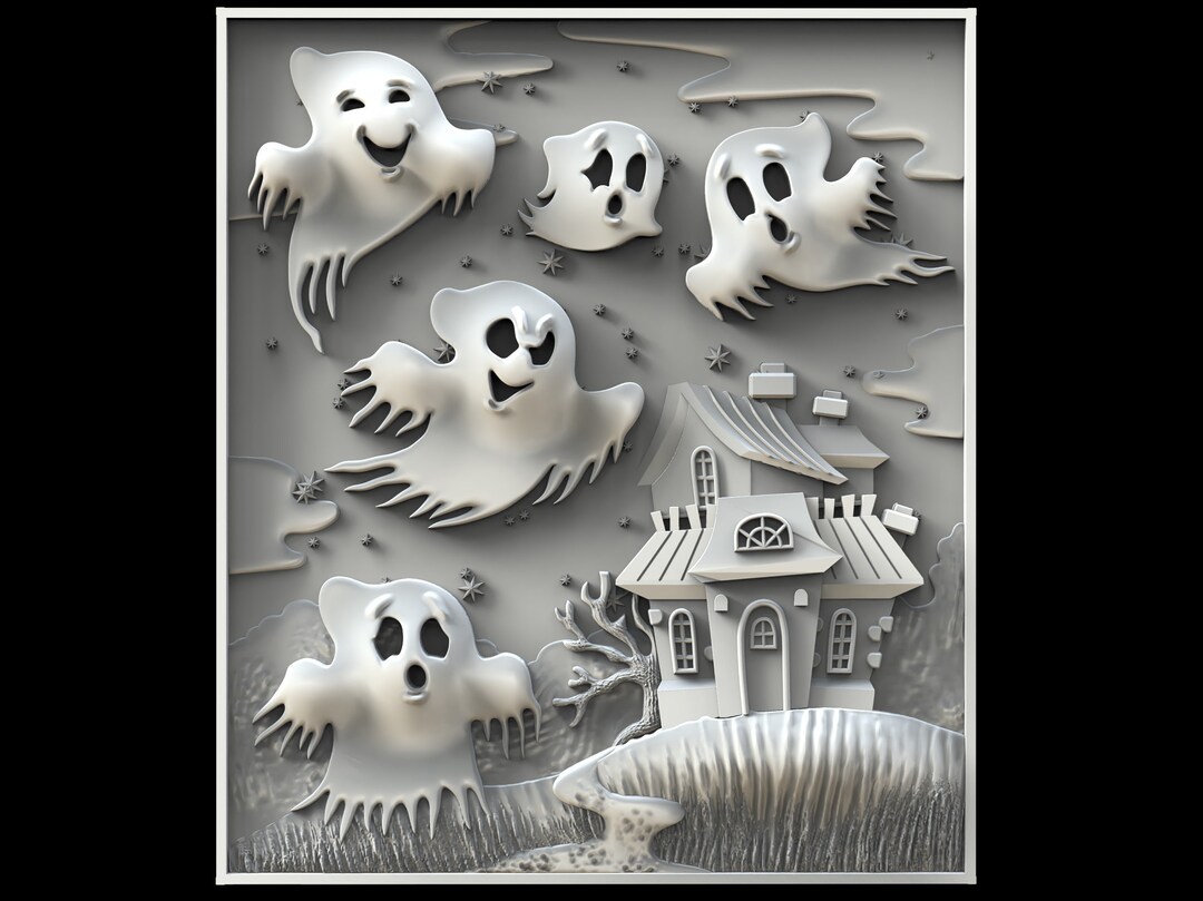 Halloween Ghosts CNC Router Files 3d Stl File - Etsy