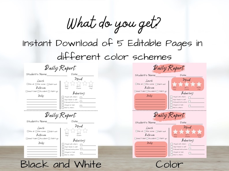 Daily Student Report Card Bundle// Canva Template // Teacher Parent ...
