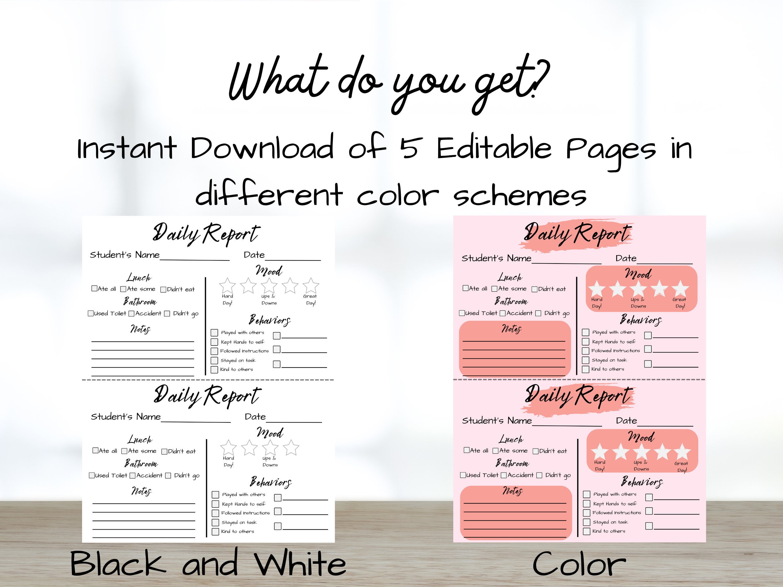 Daily Student Report Card Bundle// Canva Template // Teacher Parent ...