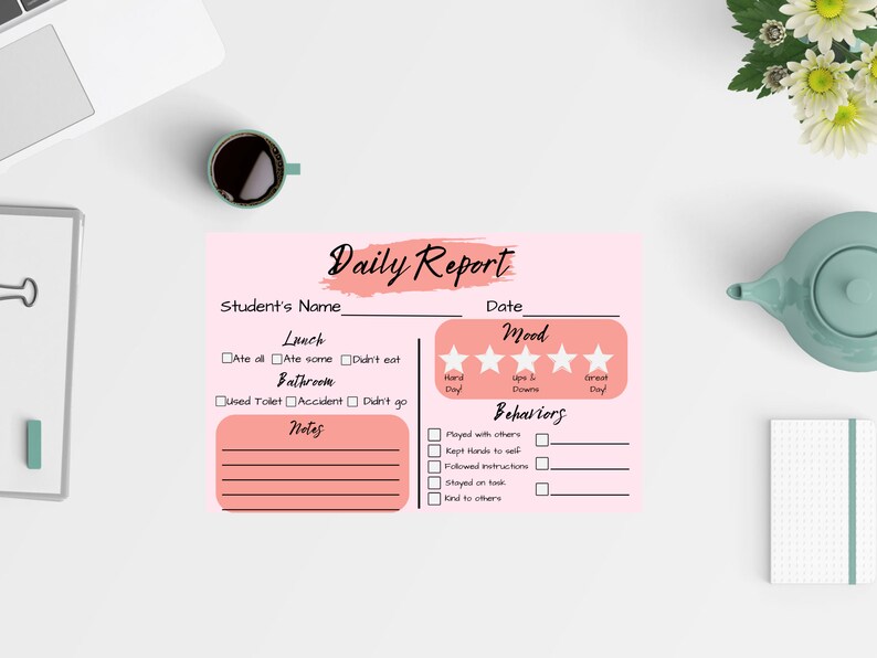 Daily Student Report Card Bundle// Canva Template // Teacher Parent ...