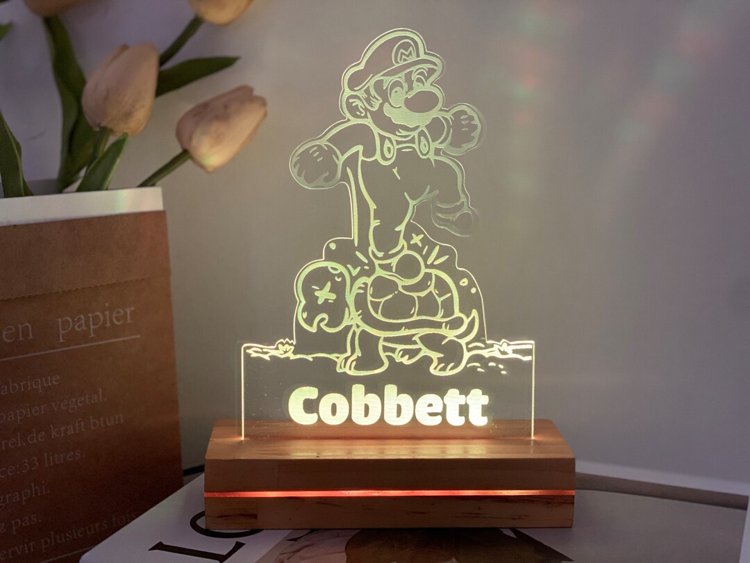 Custom Super Mario Night Light Personalized Night Game Mario - Etsy