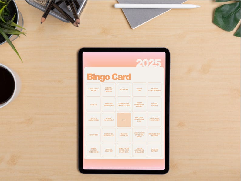 2025 Goal Setting Bingo Card Template - Etsy