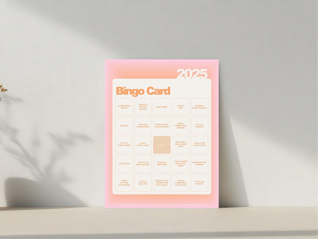 2025 Goal Setting Bingo Card Template - Etsy