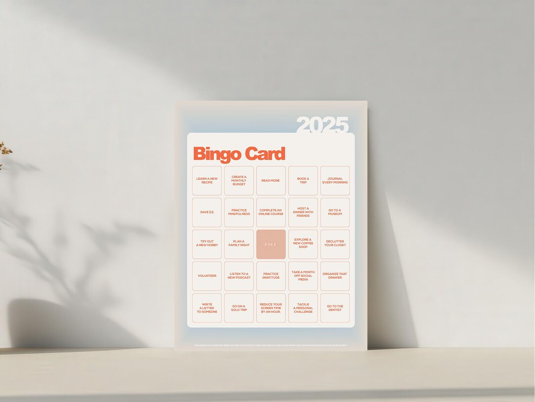 2025 Goal Setting Bingo Card Template - Etsy