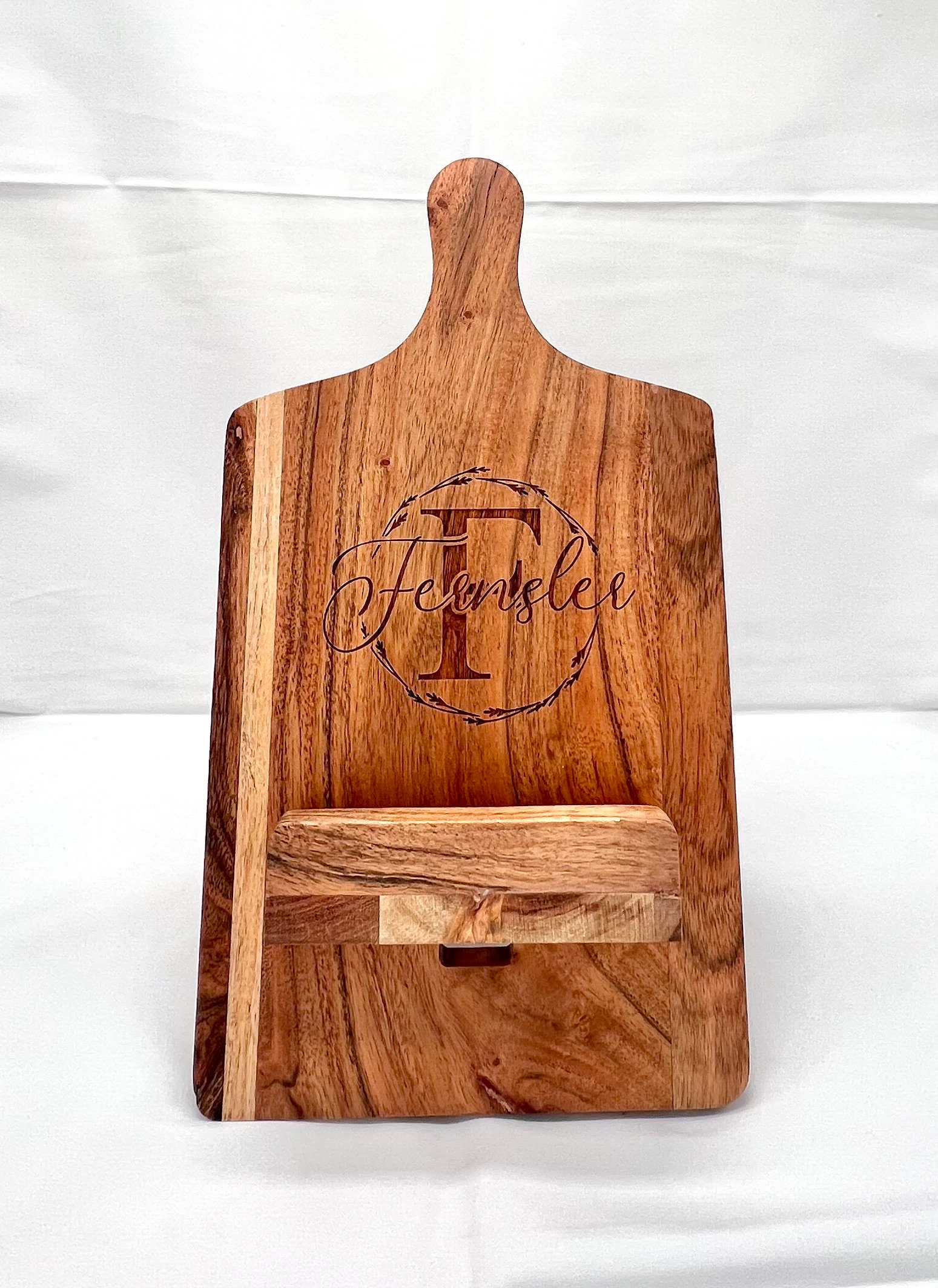 Personalized Monogrammed Acacia Wood Recipe Stand/tablet Stand - Etsy