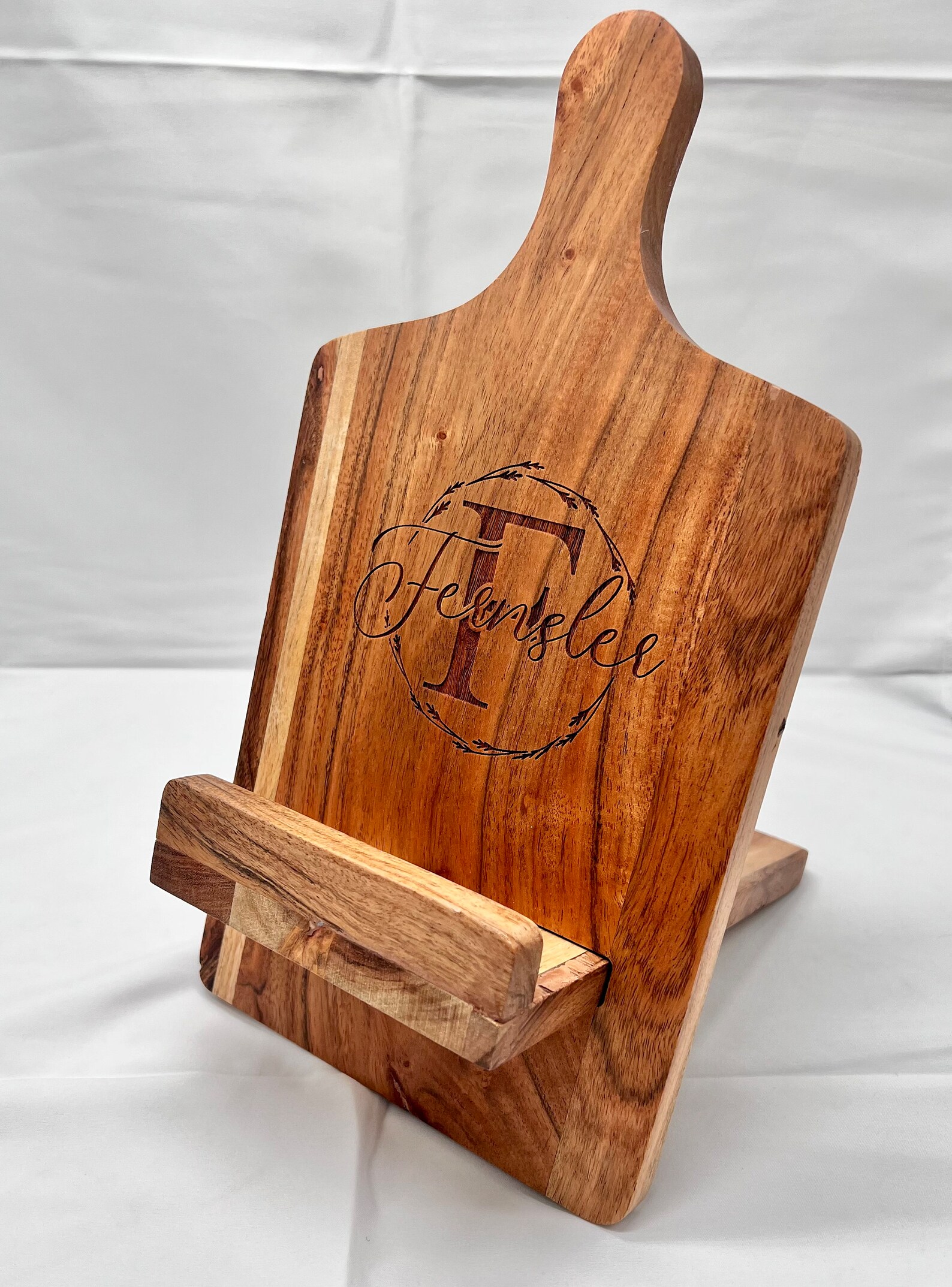 Personalized Monogrammed Acacia Wood Recipe Stand/tablet Stand - Etsy