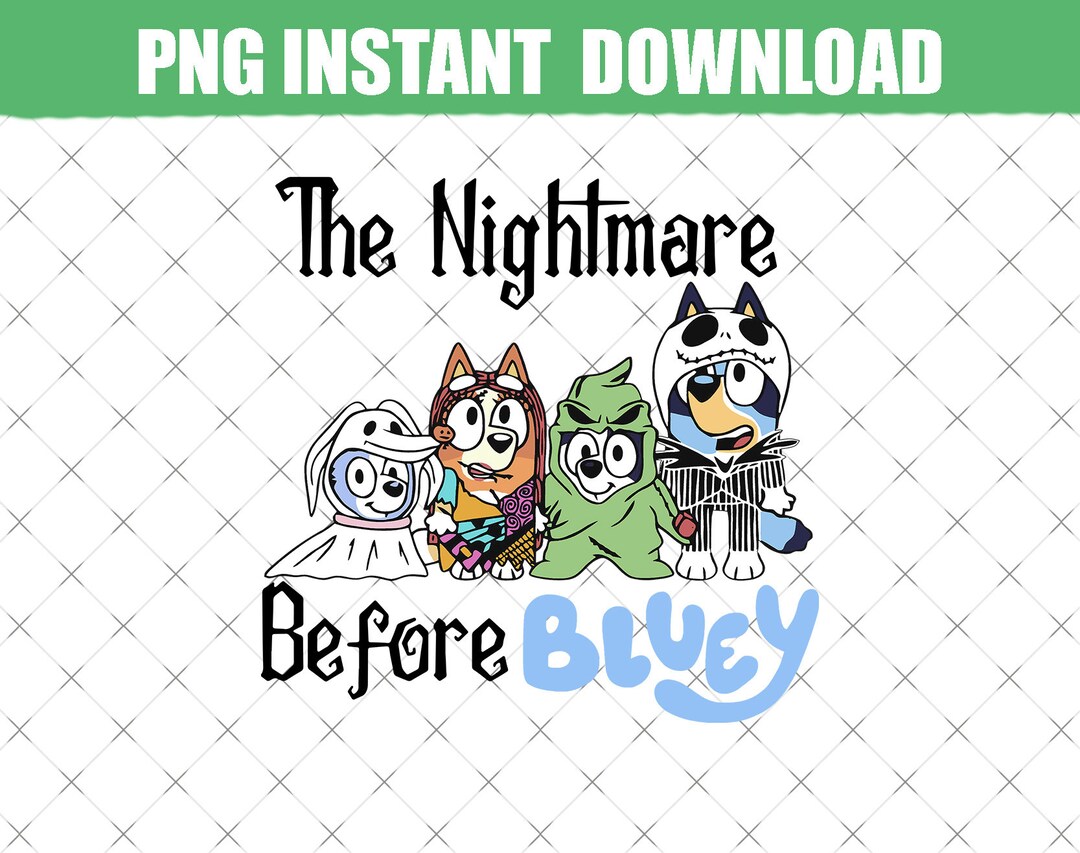 The Nightmare Before Bluey Png, Bluey Family Halloween Png, Bluey ...