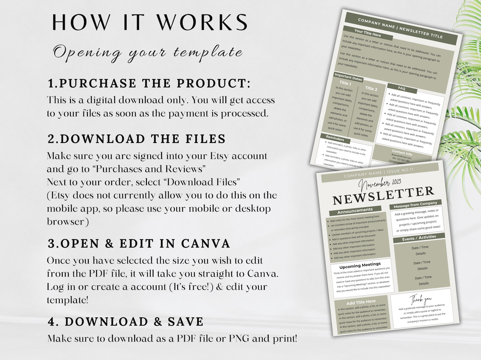 Editable Business Newsletter Template, Canva Newsletter (digital ...