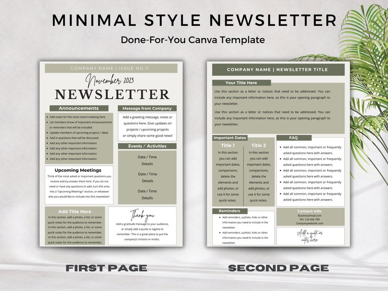 Editable Business Newsletter Template, Canva Newsletter (digital ...