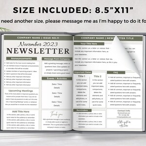 Editable Business Newsletter Template, Canva Layout (digital Download ...
