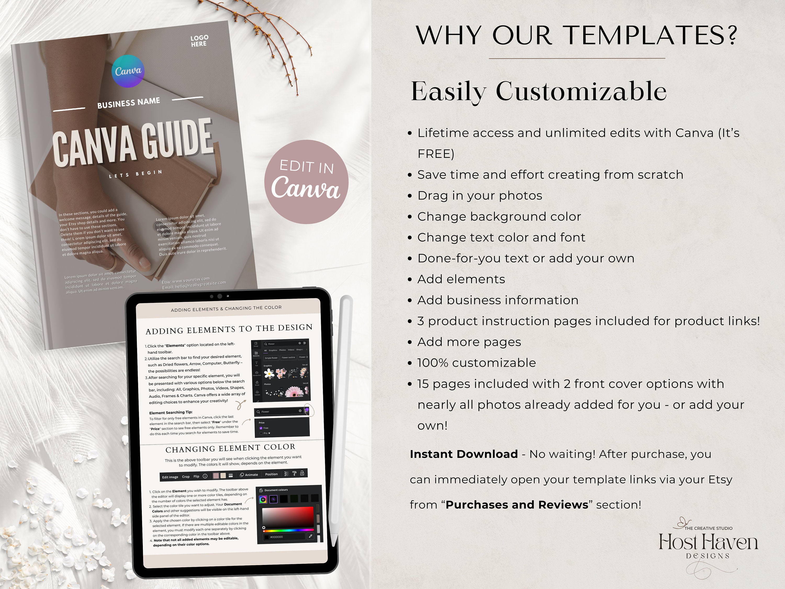 Canva Instructions Guide Template for Etsy Sellers, Digital Product ...