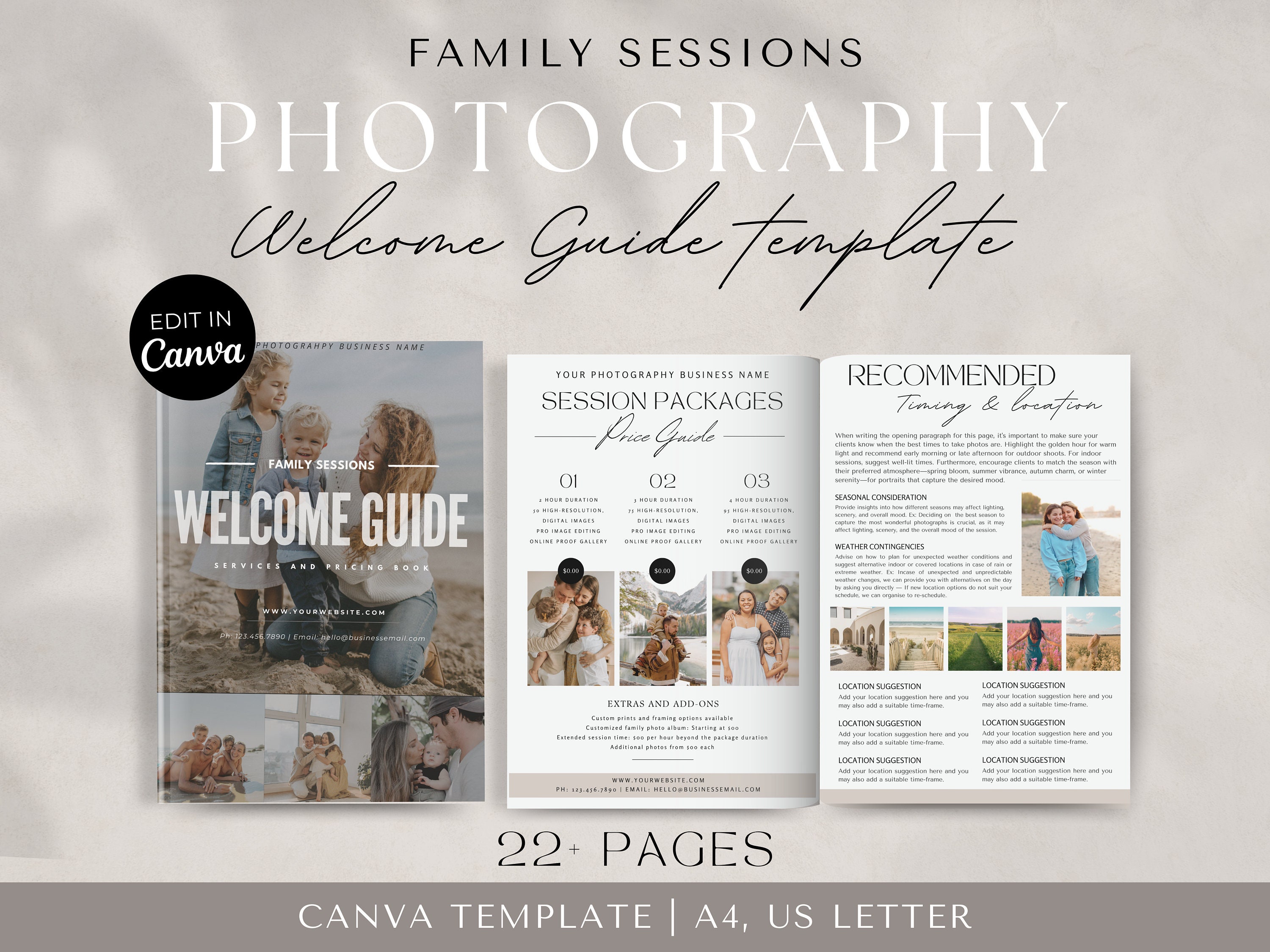 Photography Welcome Guide Family Photography Style Guide Photographer ...
