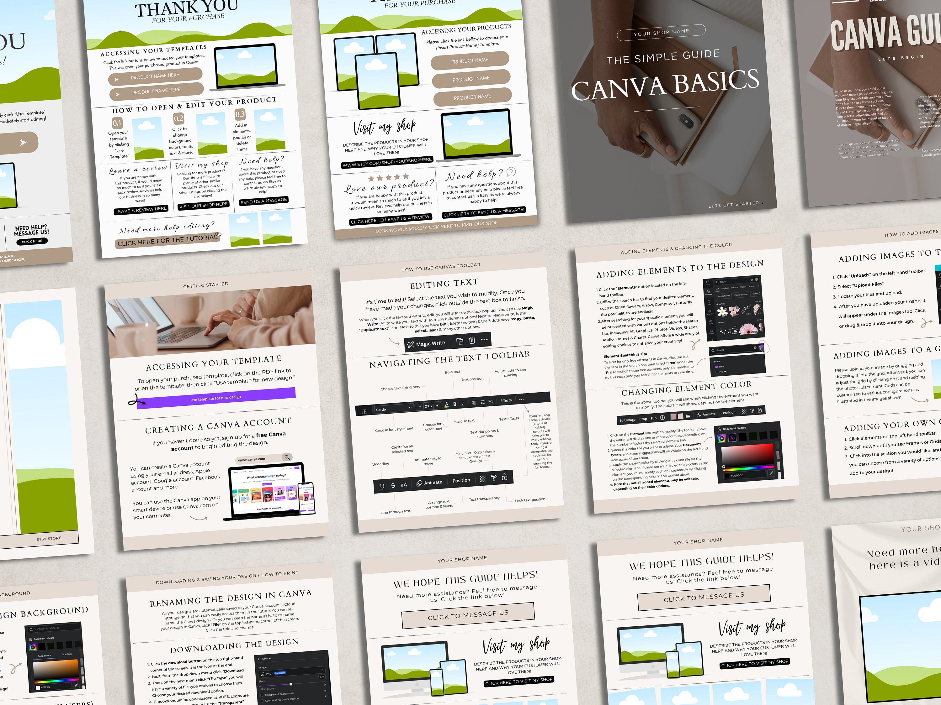 Canva Instructions Guide Template for Etsy Sellers, Digital Product ...