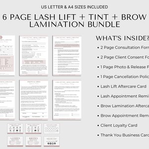 Editable Lash Lift and Brow Lamination Forms, Printable Esthetician ...